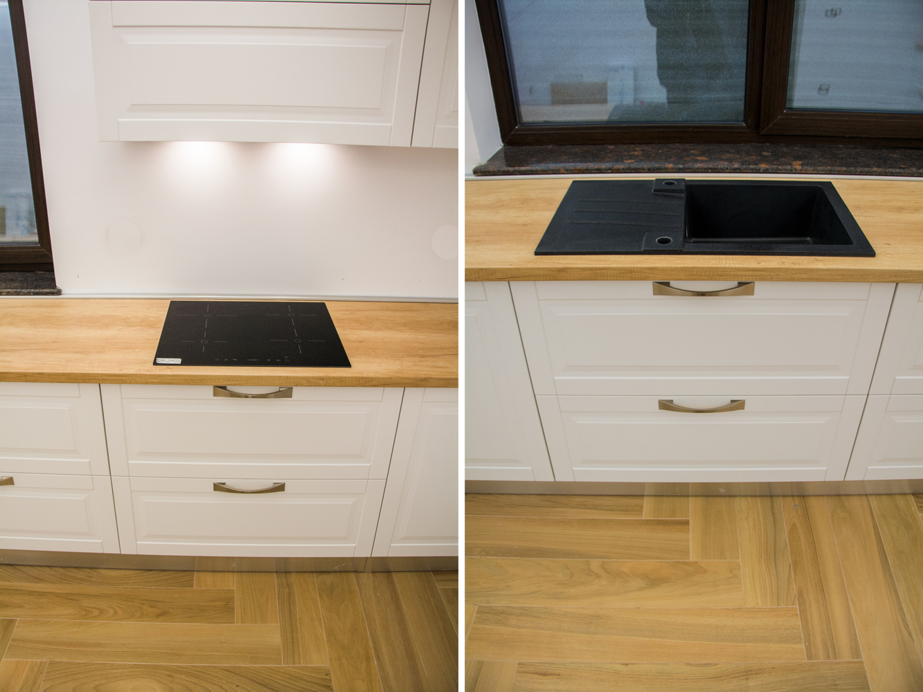 Bucatarie MDF Alb Cu Frezare A6 - Yulmob