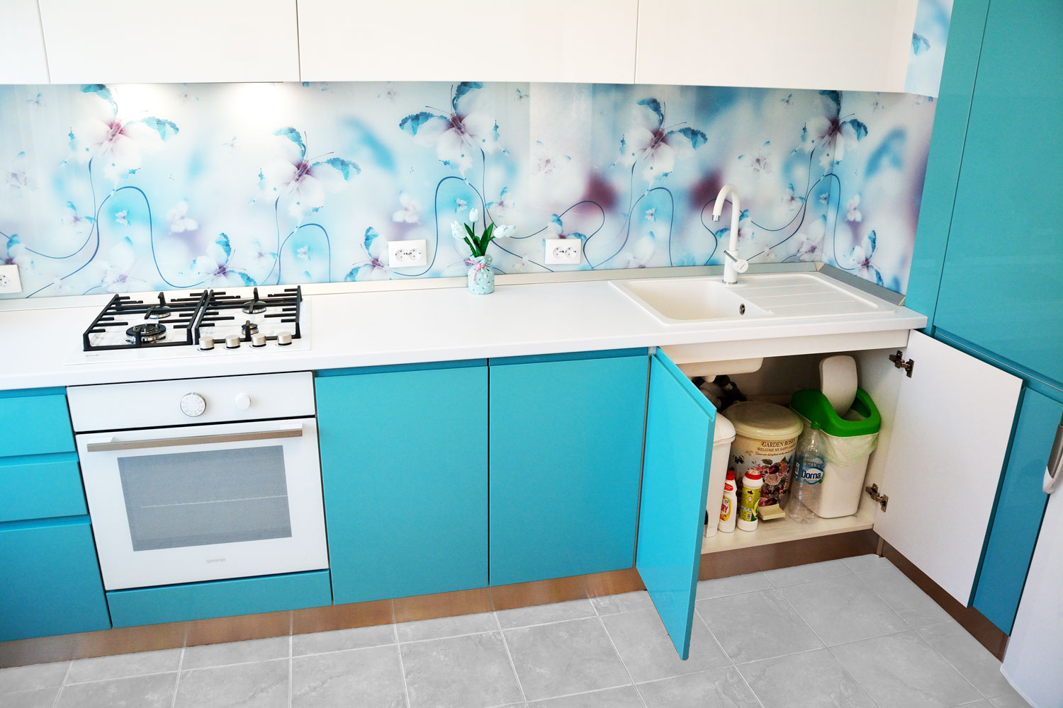 Bucatarie MDF Turcoaz Pastel - Yulmob