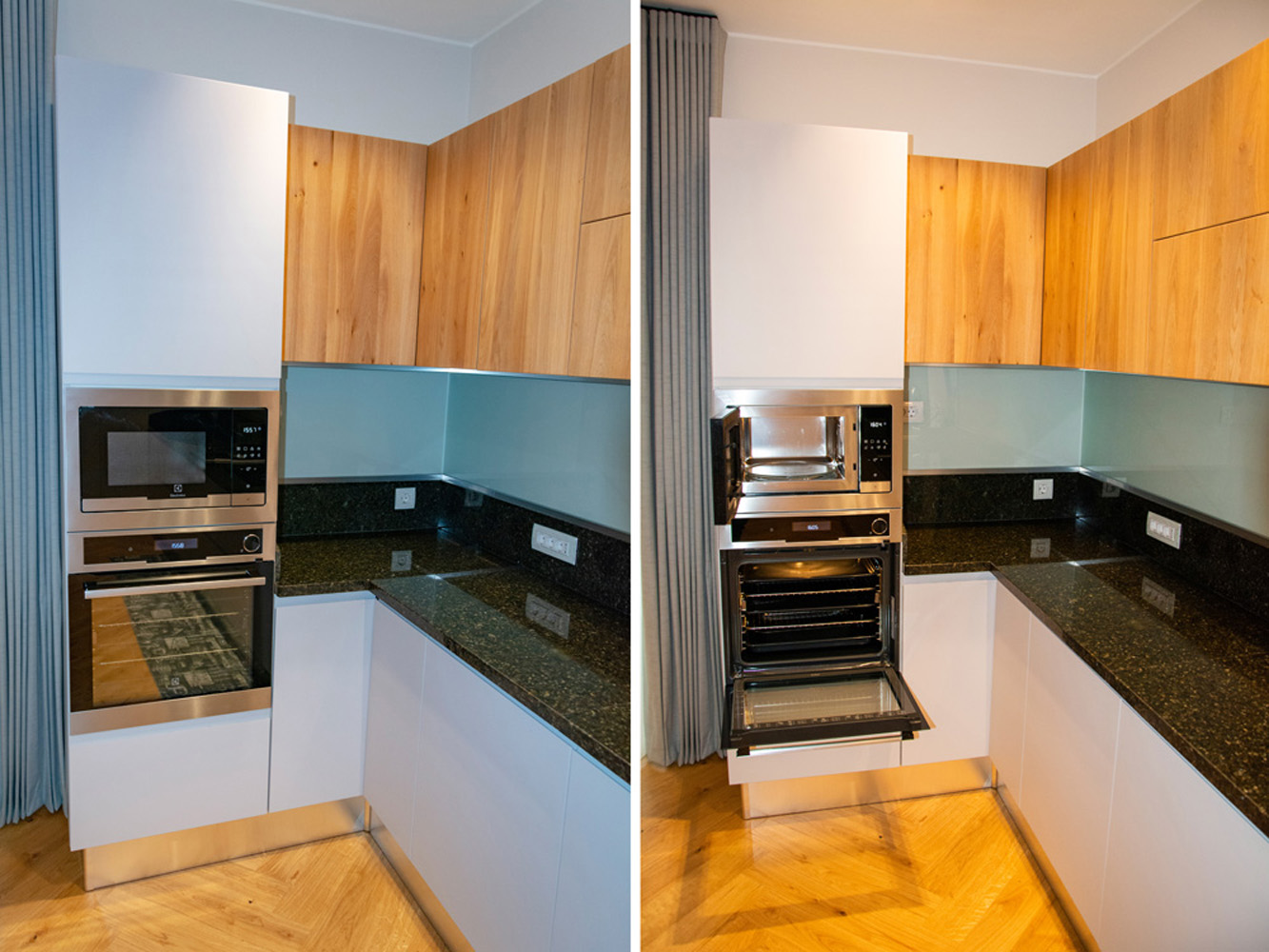 Bucatarie MDF Vopsit Cu Lemn Masiv - Yulmob – Mobila Bacau