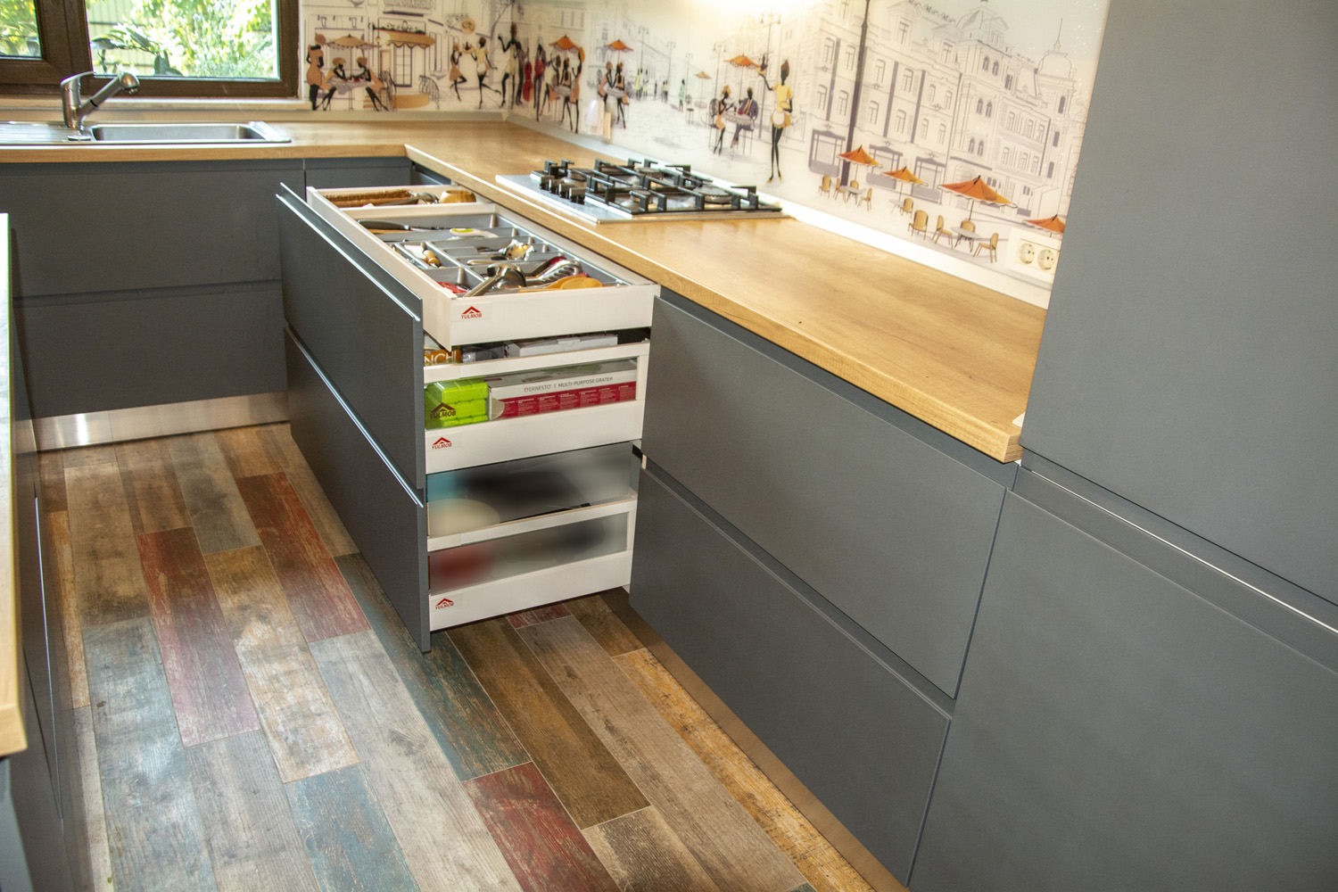 Bucatarie MDF Gri Inchis Mat - Yulmob