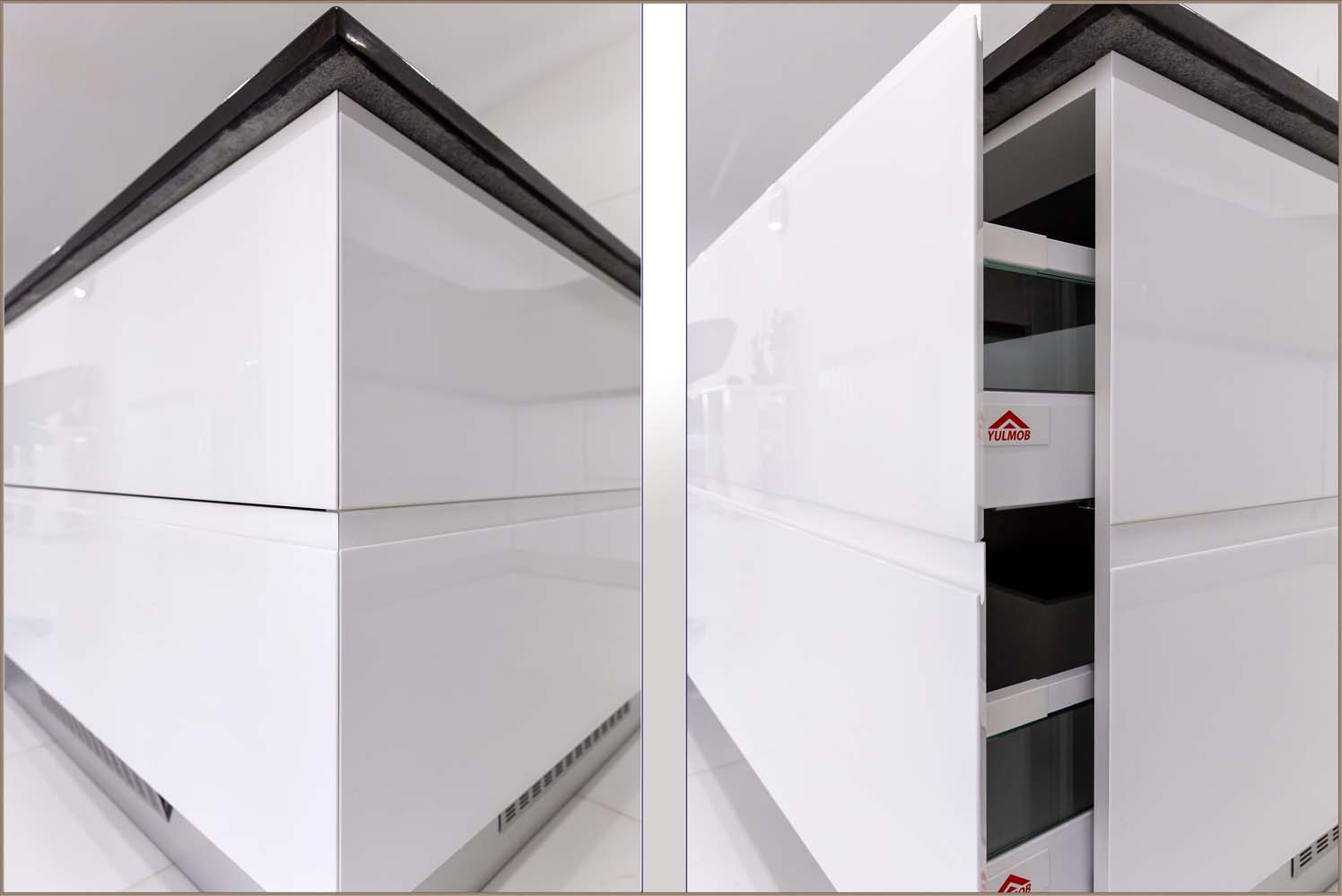 Bucatarie mdf alb frezare maner - Yulmob